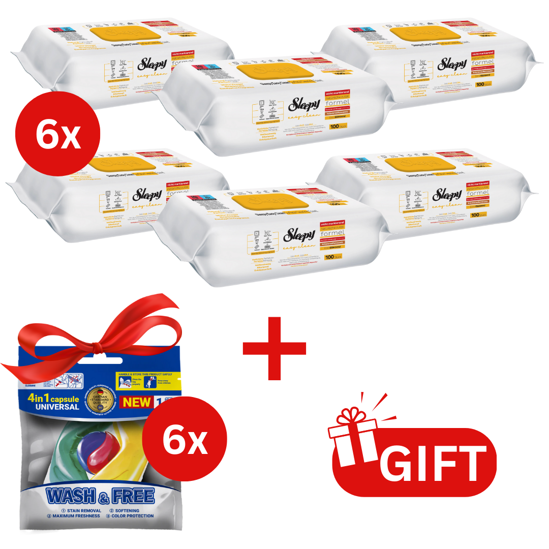 PACHET PROMO: 6× Șervețele Sleepy Herbal Soap Additive 100 buc + 6× Ca ...